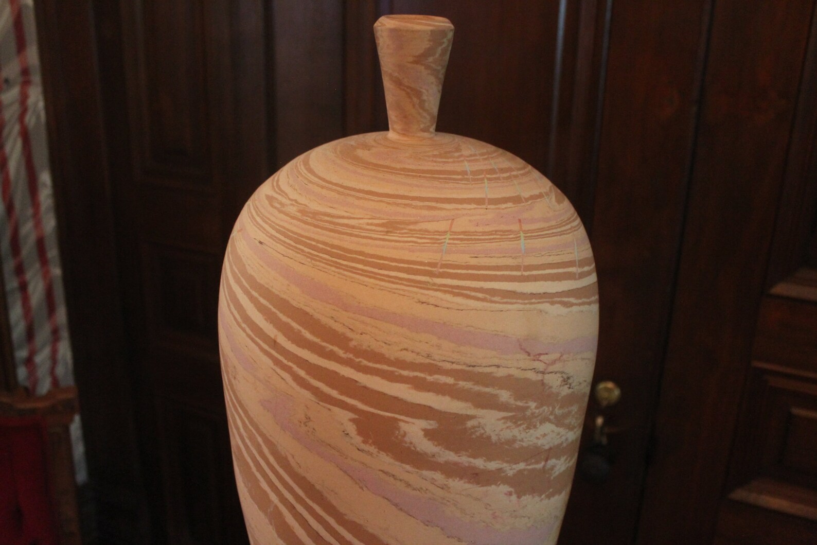 Vintage Dick Studley Handcrafted Pottery 22" Egyptian Paste Vessel ...