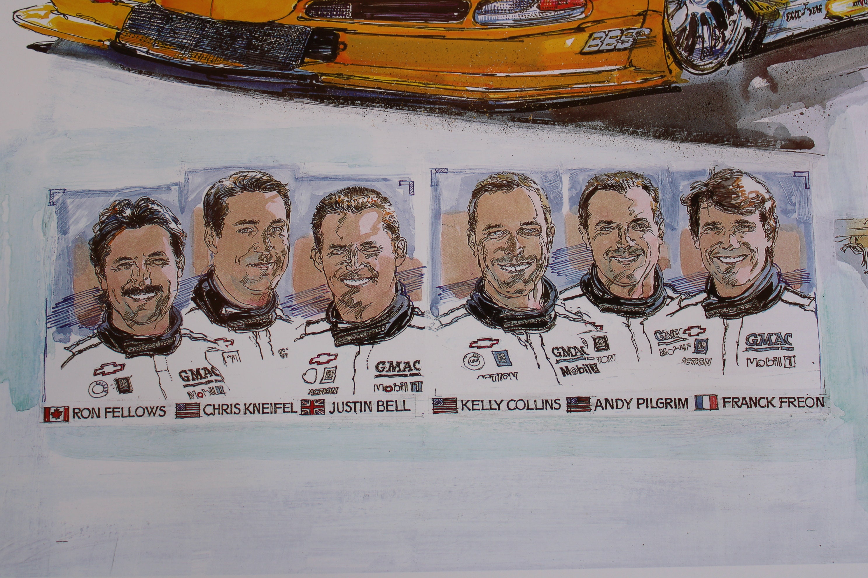 Ken Dallison 2000 Lemans Corvette C5R Poster With Fellows, Kneifel ...