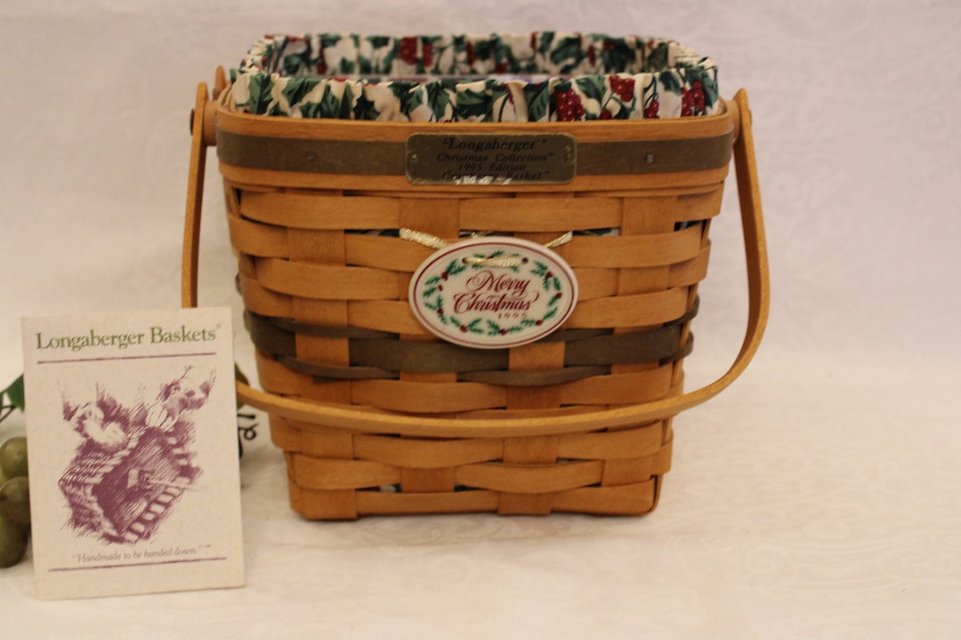 Longaberger 1995 Christmas Collection Cranberry Basket With Swinging ...