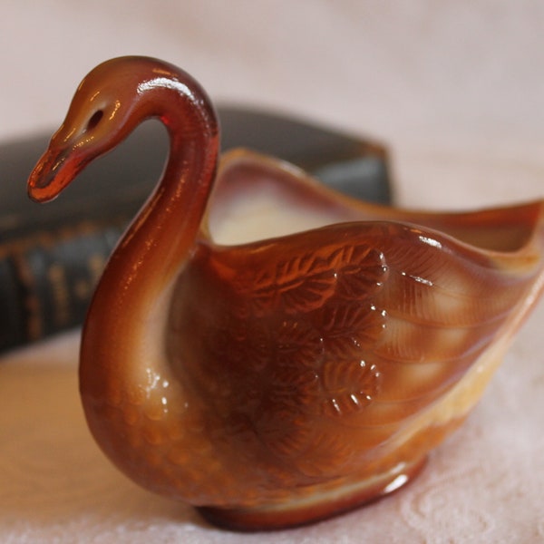 Small Glass Swan - Etsy