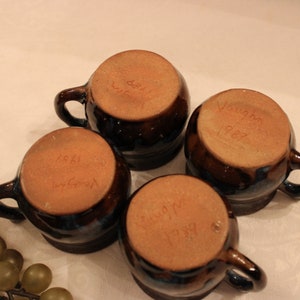 1989 Vaughn Studio Art Pottery Set of 4 Small Tea or Coffee Cups - Made ...