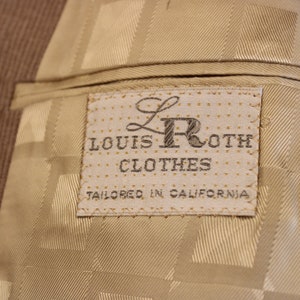 Vintage Louis Roth 46L Men's Tan Pinstripe Suit Two Button, Dinner ...