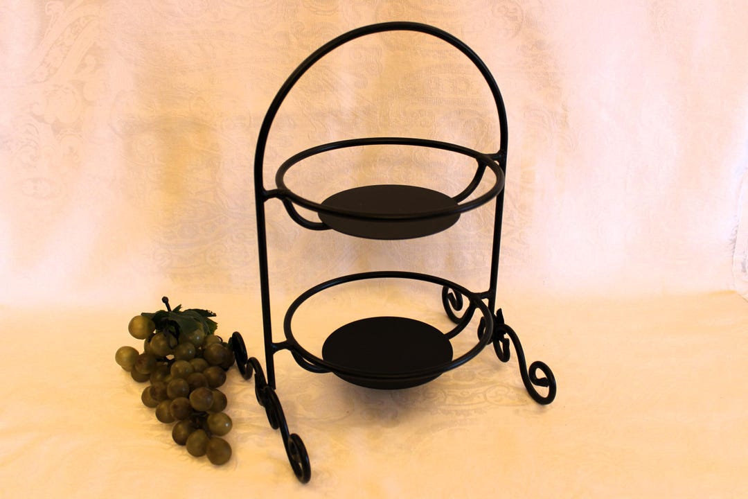 Longaberger Wrought Iron Two-tier Pie Server Stand for the 7" Small Pie ...