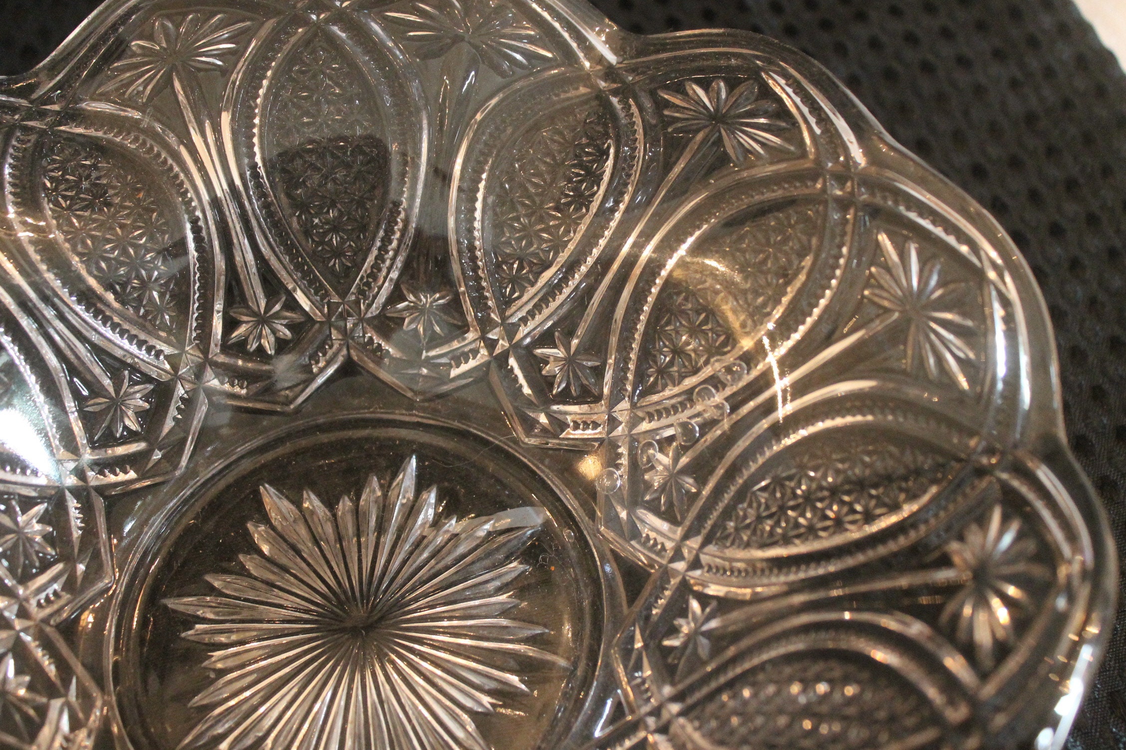 Antique Portland EAPG Glass Ruffled 9" Serving Bowl - Pequot Pattern ...