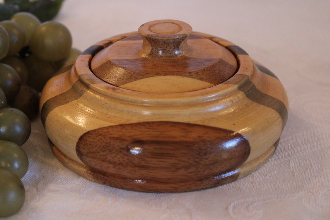 Vintage Hand Made Multi Wood Trinket Box With Lid - Etsy