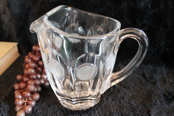 Fostoria Glass Coin Clear 6.75 32 Oz. Water Pitcher - Etsy