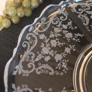Vintage Cambridge Glass 14.5" Rolled Edge Torte Platter - Chantilly ...
