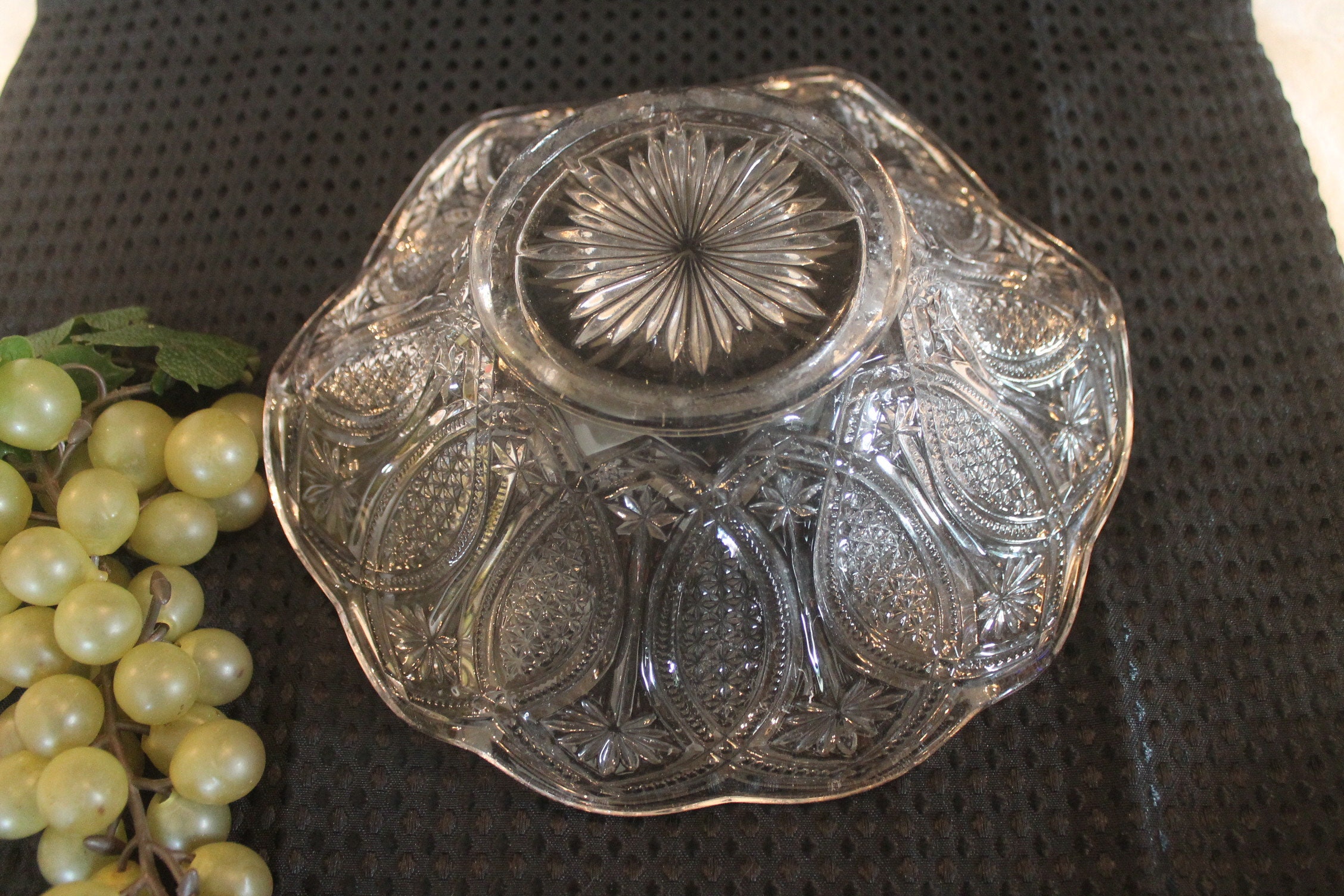 Antique Portland EAPG Glass Ruffled 9 Serving Bowl | Etsy