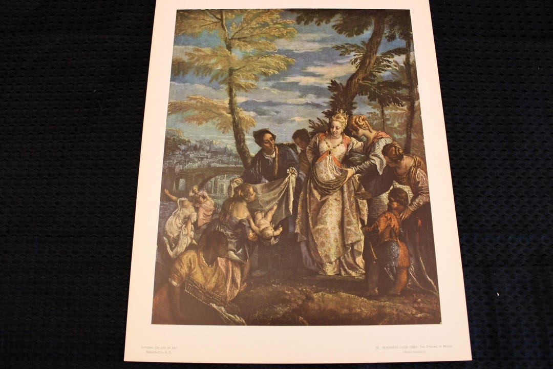The Finding of Moses by Veronese Fine Art Lithograph From National ...