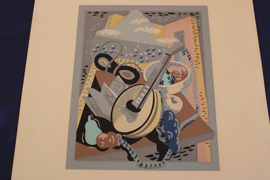 1960's Gino Severini Fine Art Print of Still Life With Banjo - 12" by ...