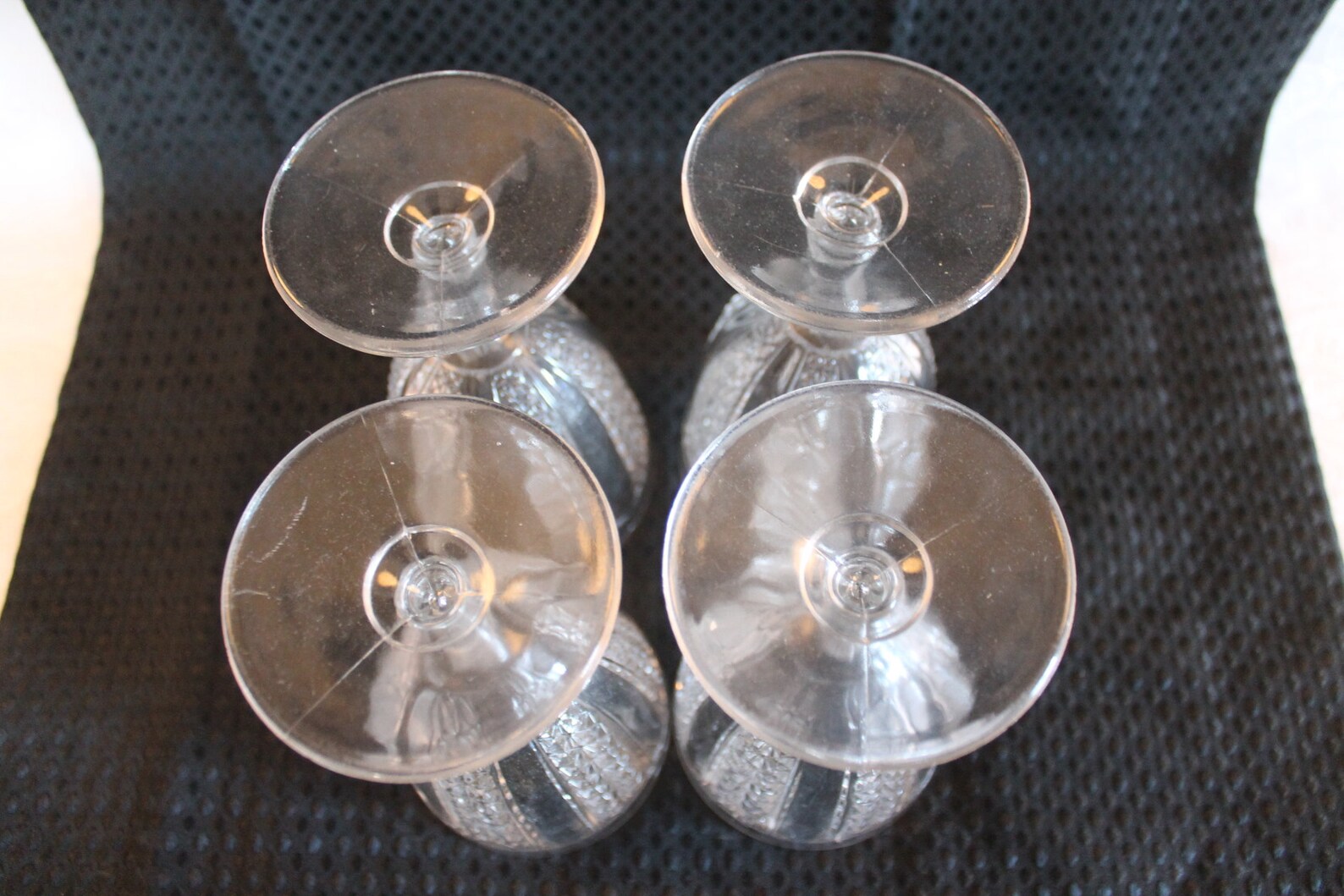 Set of 4 EAPG Campbell Jones & Co. Goblets No. 83 Diamond | Etsy