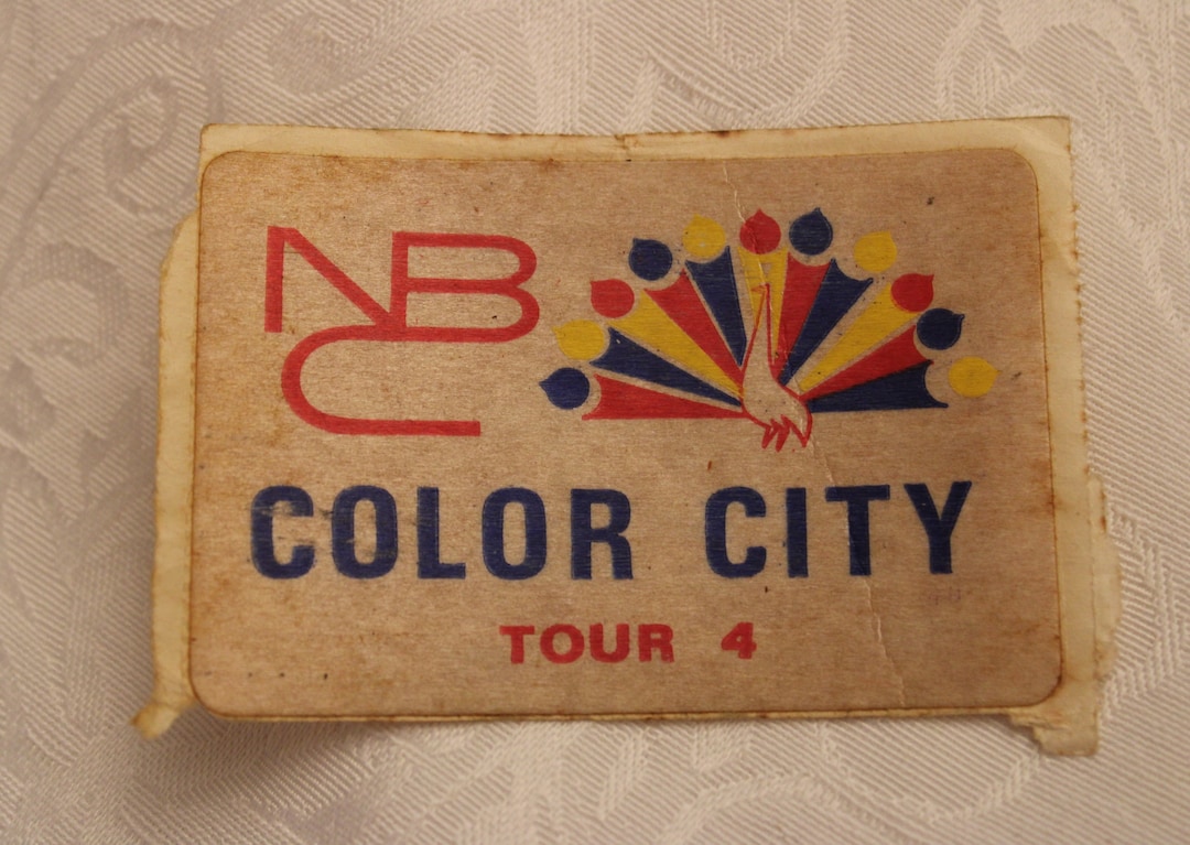 1960s NBC Color City Studio Tour Sticker Unused - Vintage Peacock Logo ...