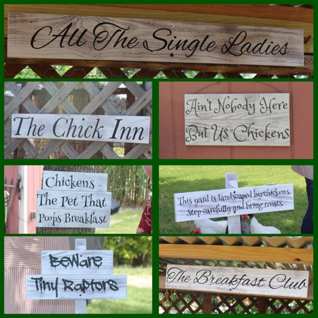 Chicken Signs, Chicken Coop Sign, Funny Chicken Sign, Rustic Wood ...