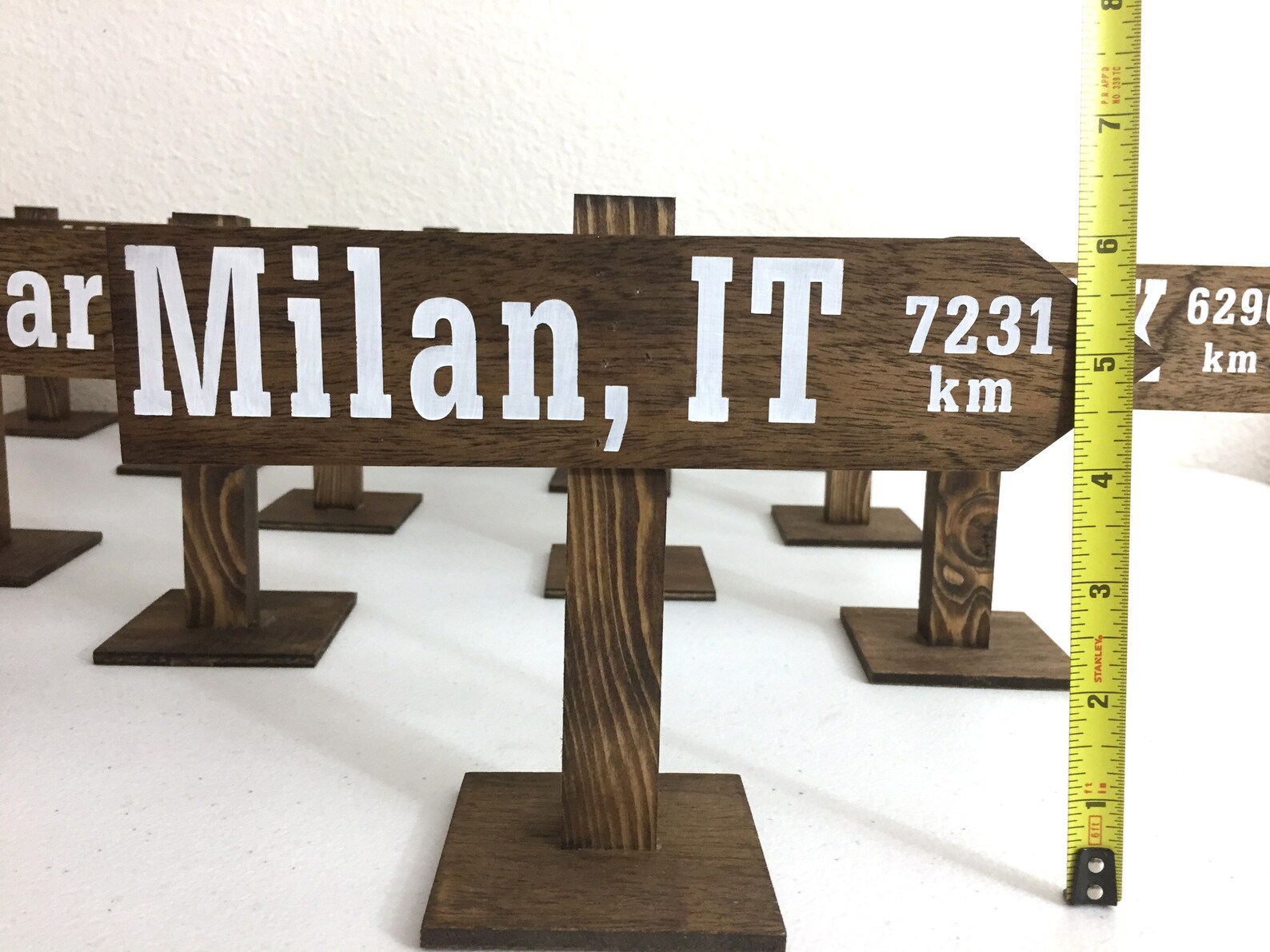 Wedding Table Numbers Stained Wedding Signpost Table Names | Etsy