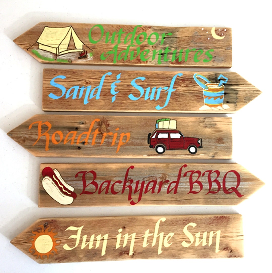 Picture Sign With Hand Calligraphy, Bare Wood Personalized Outdoor ...