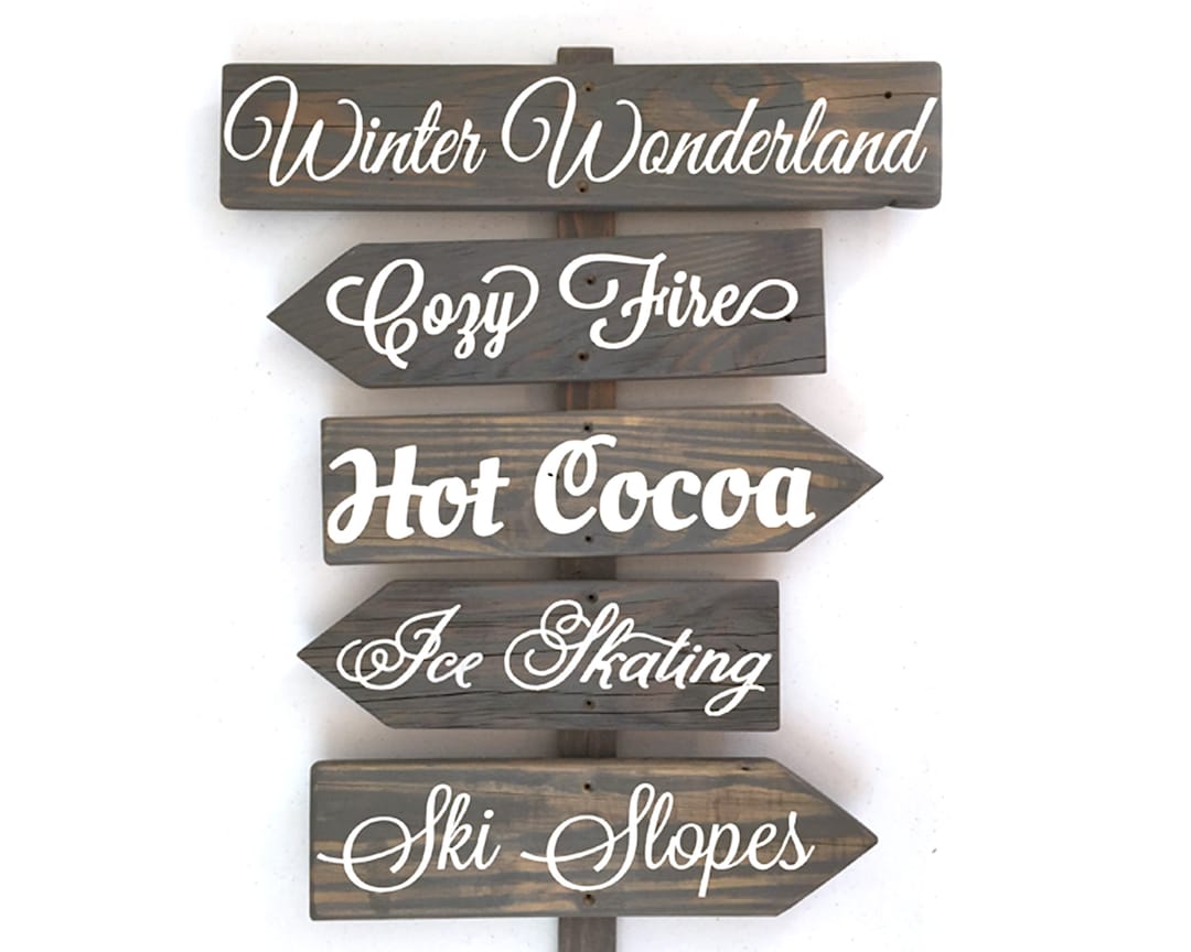 Winter Porch Signs - Rustic Outdoor Winter Signpost - Etsy