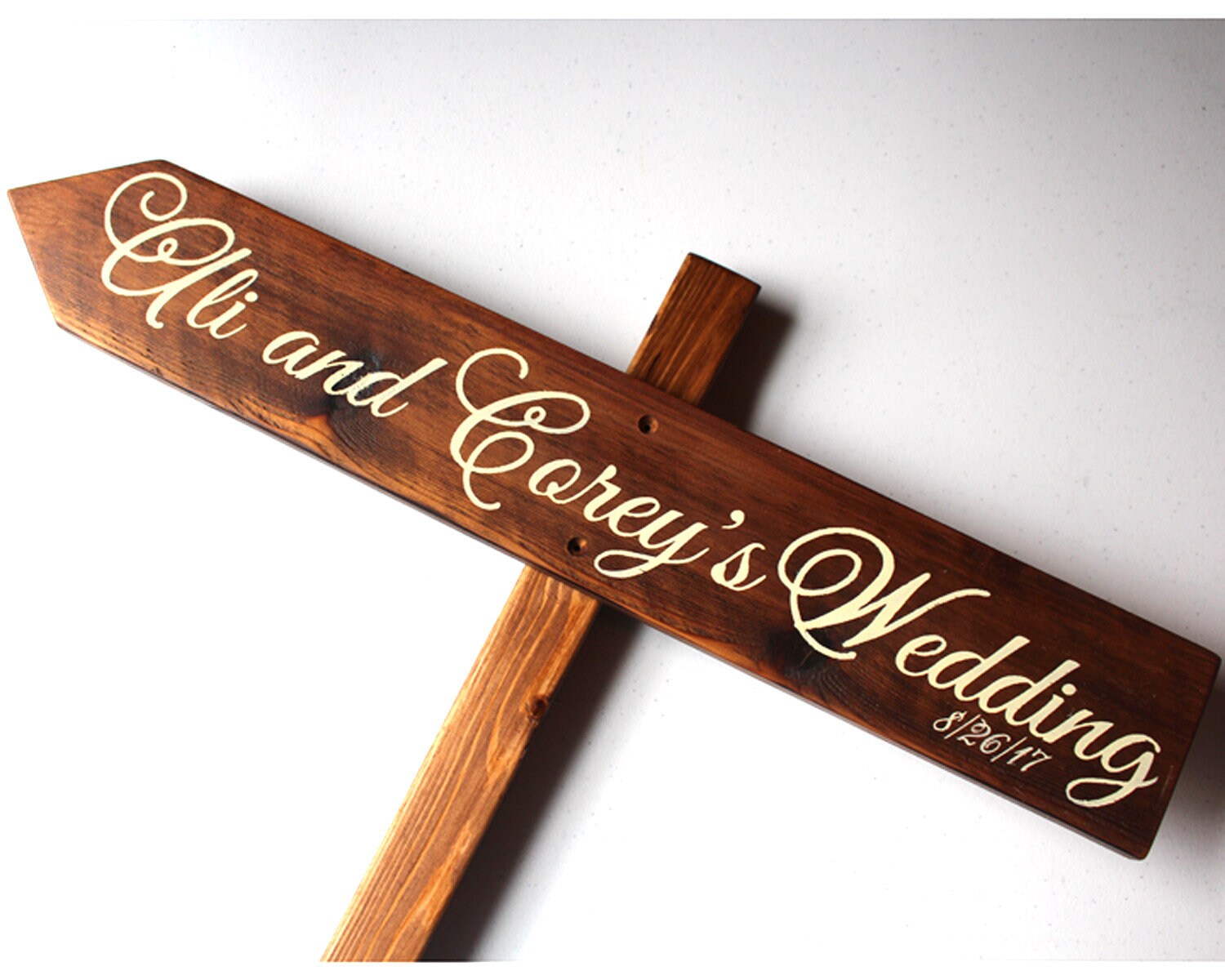 Stained Wedding Signs with Custom Fonts Cursive Wooden | Etsy