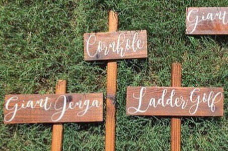 Stained Wedding Signs with Custom Fonts Cursive Wooden | Etsy