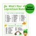 St.patrick's Day What's Your Leprechaun Name Game St.patrick's Day ...