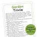 Garden Trivia Game | Gardening Game Printable | Gardening Trivia ...