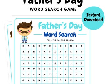 Father's Day Word Search Game, Printable Fathers Day Game, Classroom ...