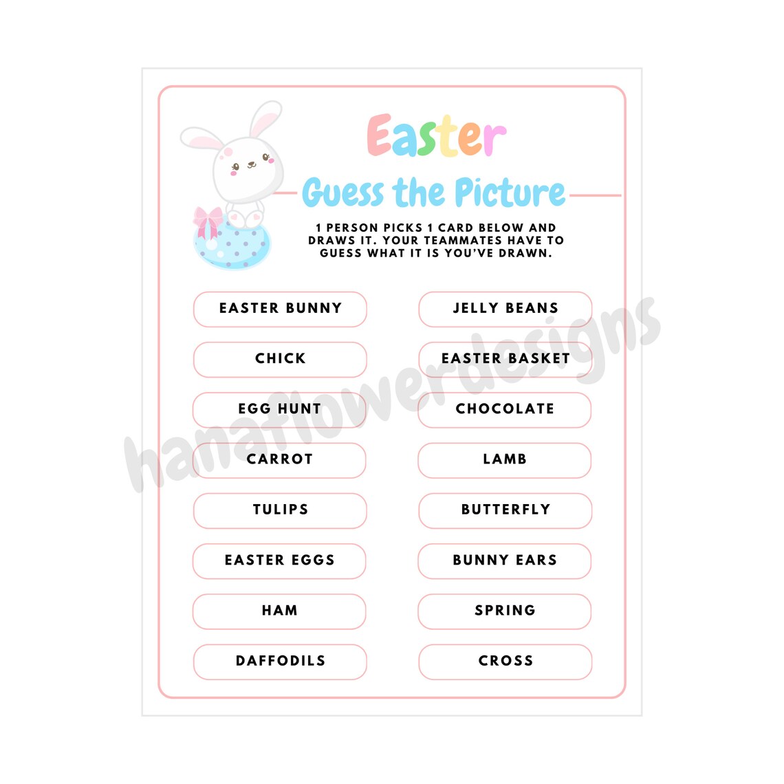 Easter Guess the Picture Game Easter Games Printable Easter Party Games ...