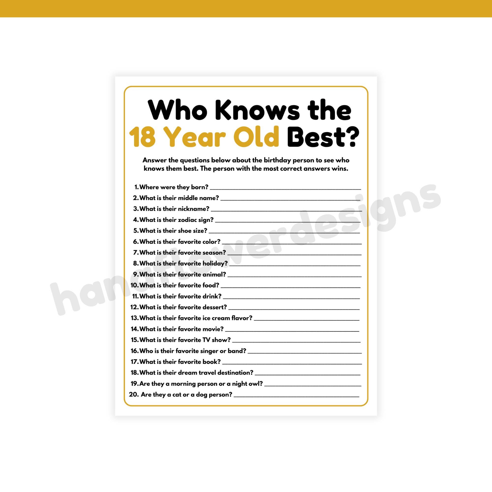 18th Birthday Games Bundle - Set of 3 Printable Games | 18th Birthday ...