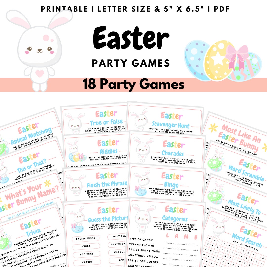 Easter Party Game Bundle Printable Easter Party Games Pack for Adults ...