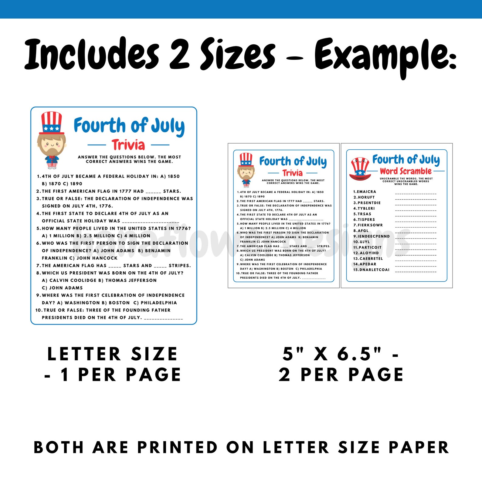 Fourth of July Charades Printable Party Game for Adults and Kids - Etsy