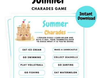 Summer Charades Summer Games Family Summer Activities for Kids, Adult ...