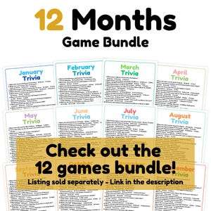 April Trivia Game | Month Trivia Game Printable | Spring Trivia Game ...