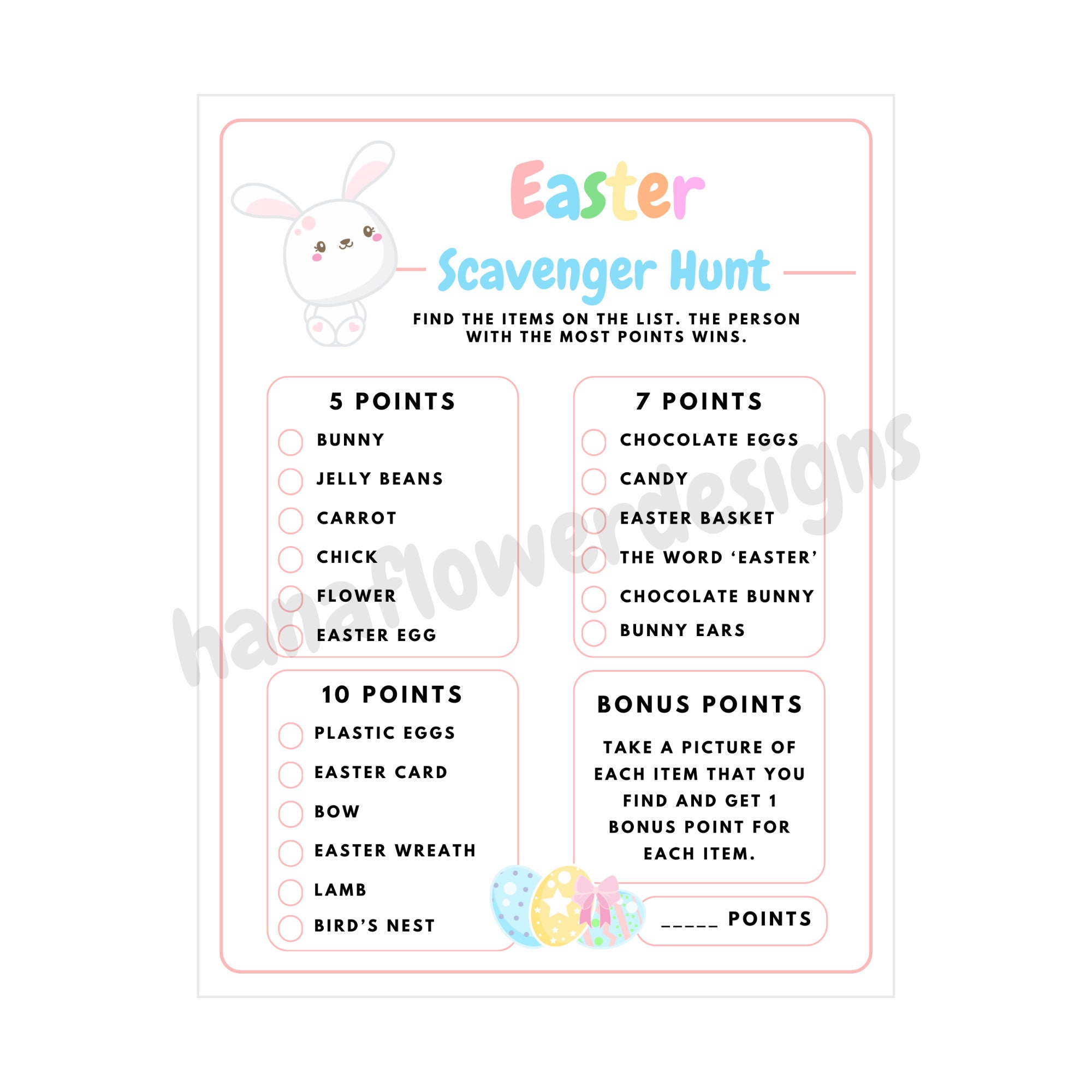 Easter Scavenger Hunt Game Easter Games Printable Easter Party Games ...