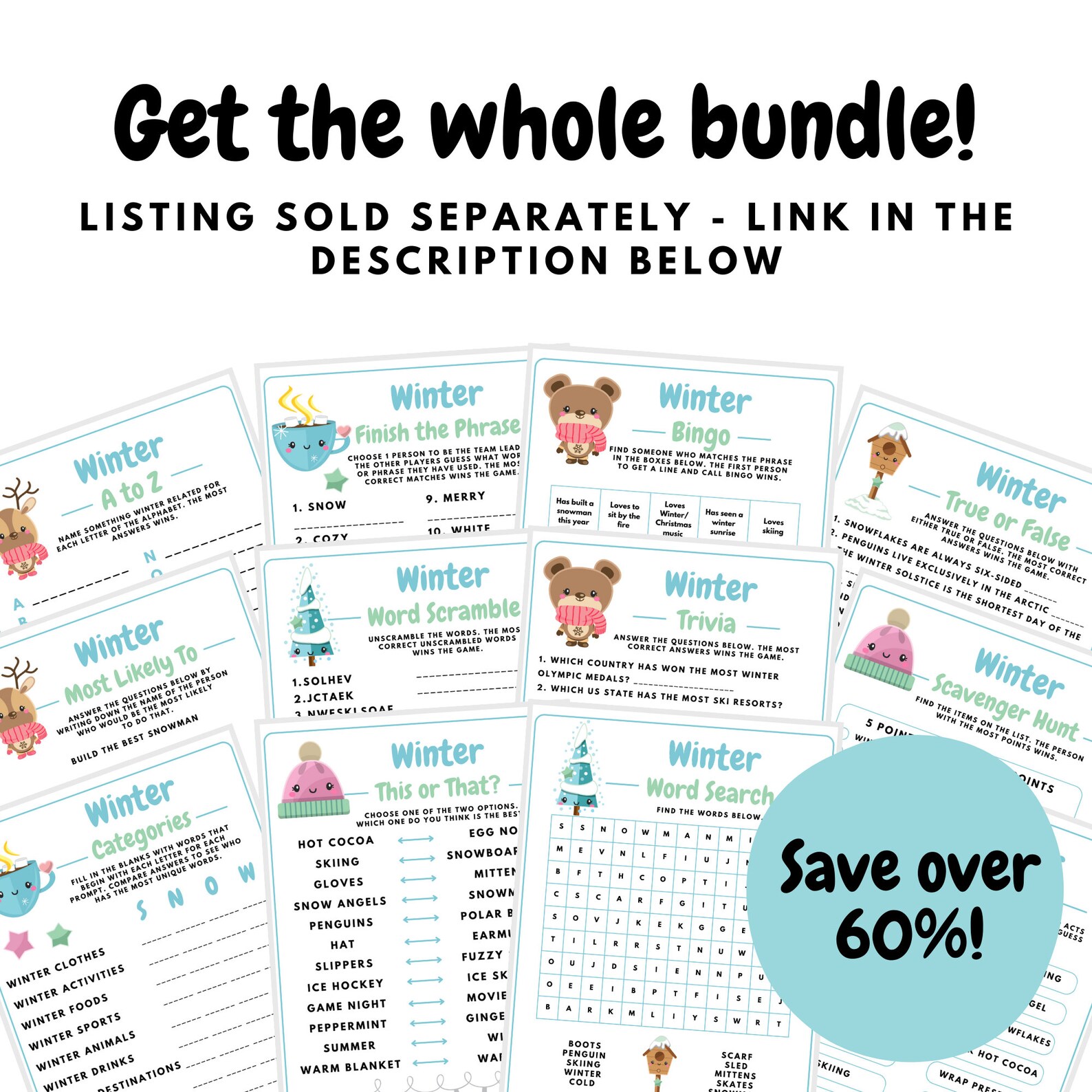 Winter True or False Trivia Game Winter Games Printable Winter Party ...