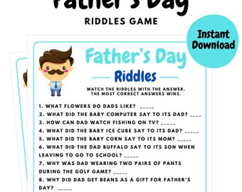 Father's Day Riddles, Father's Day Activities, Riddles and Jokes Game ...