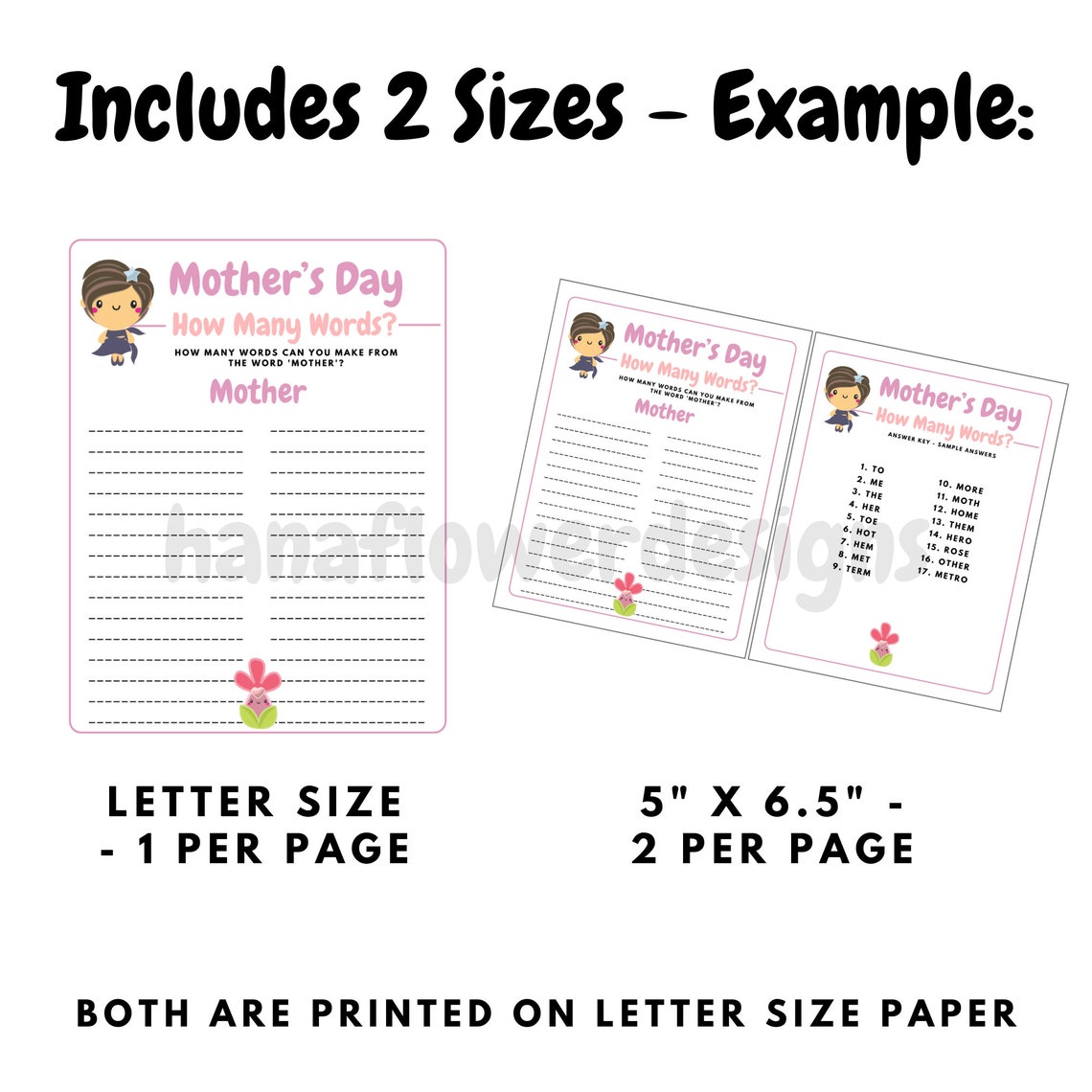 Mother's Day How Many Words Game Mother's Day Games Printable Mother's ...