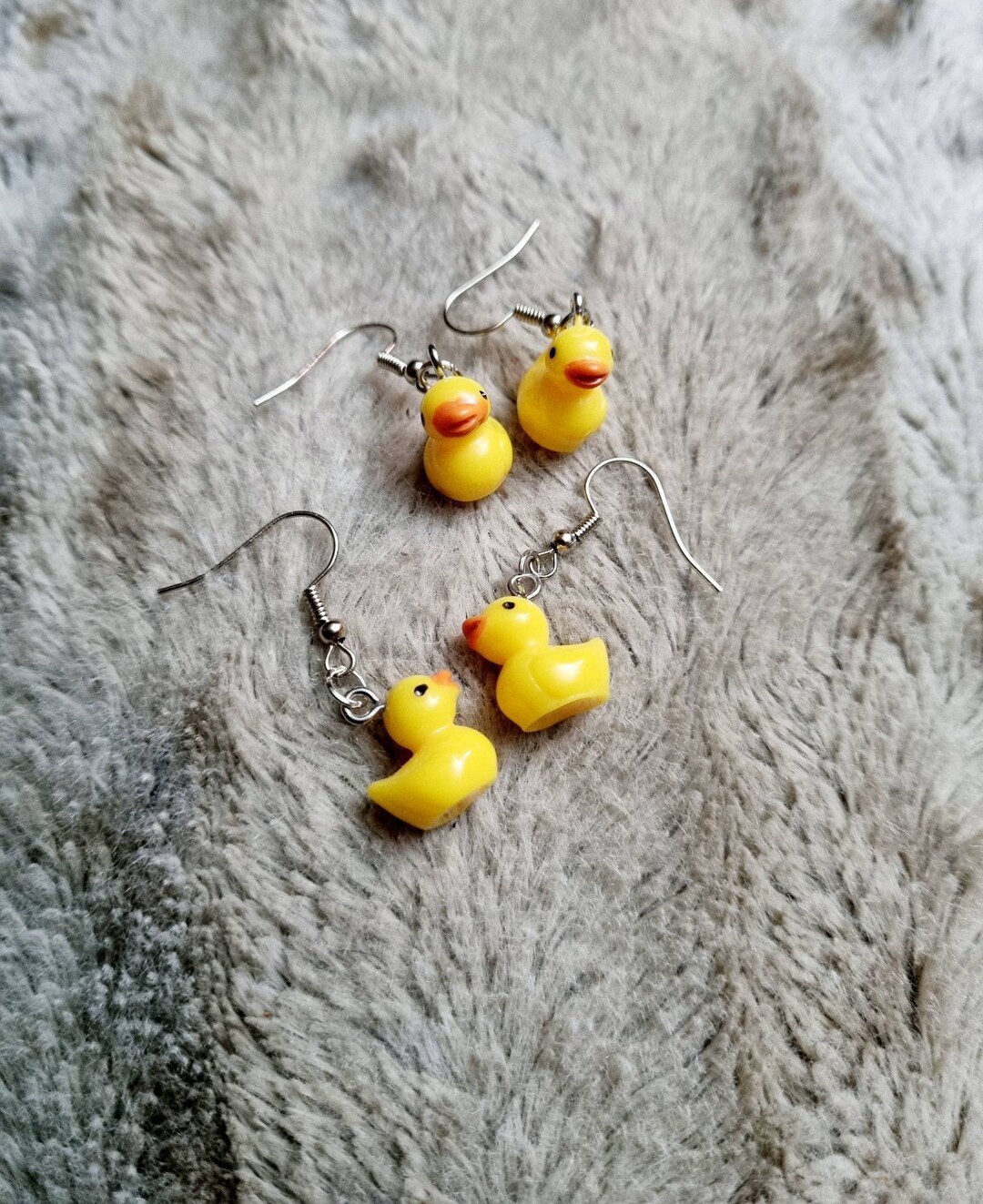 Little Rubber Duckie Earrings, Hook a Duck, Resin Duck Earrings, Cute ...