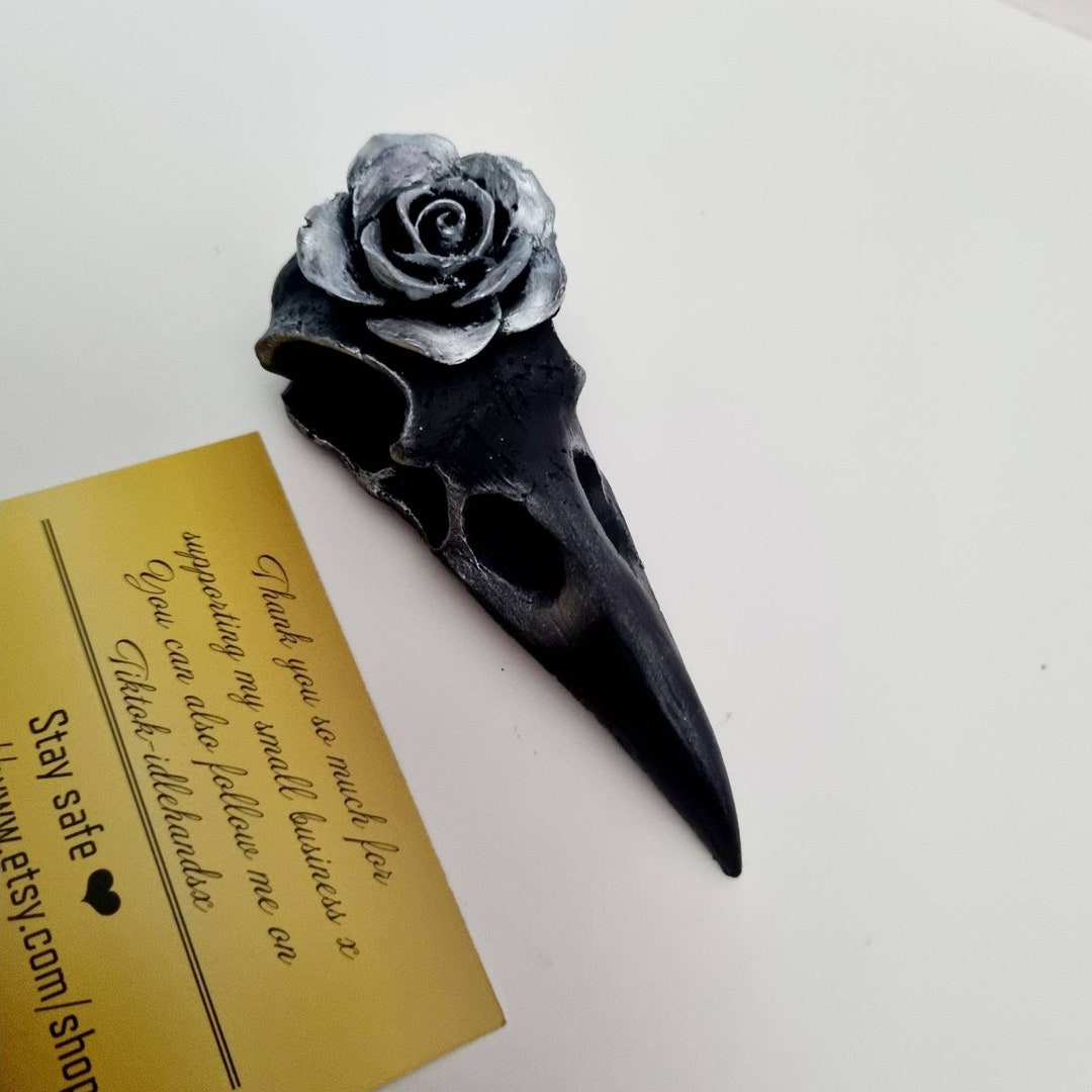 Raven Skull, Crow Skull, Witches Altar Piece, Pagan Altar, Gothic Home ...