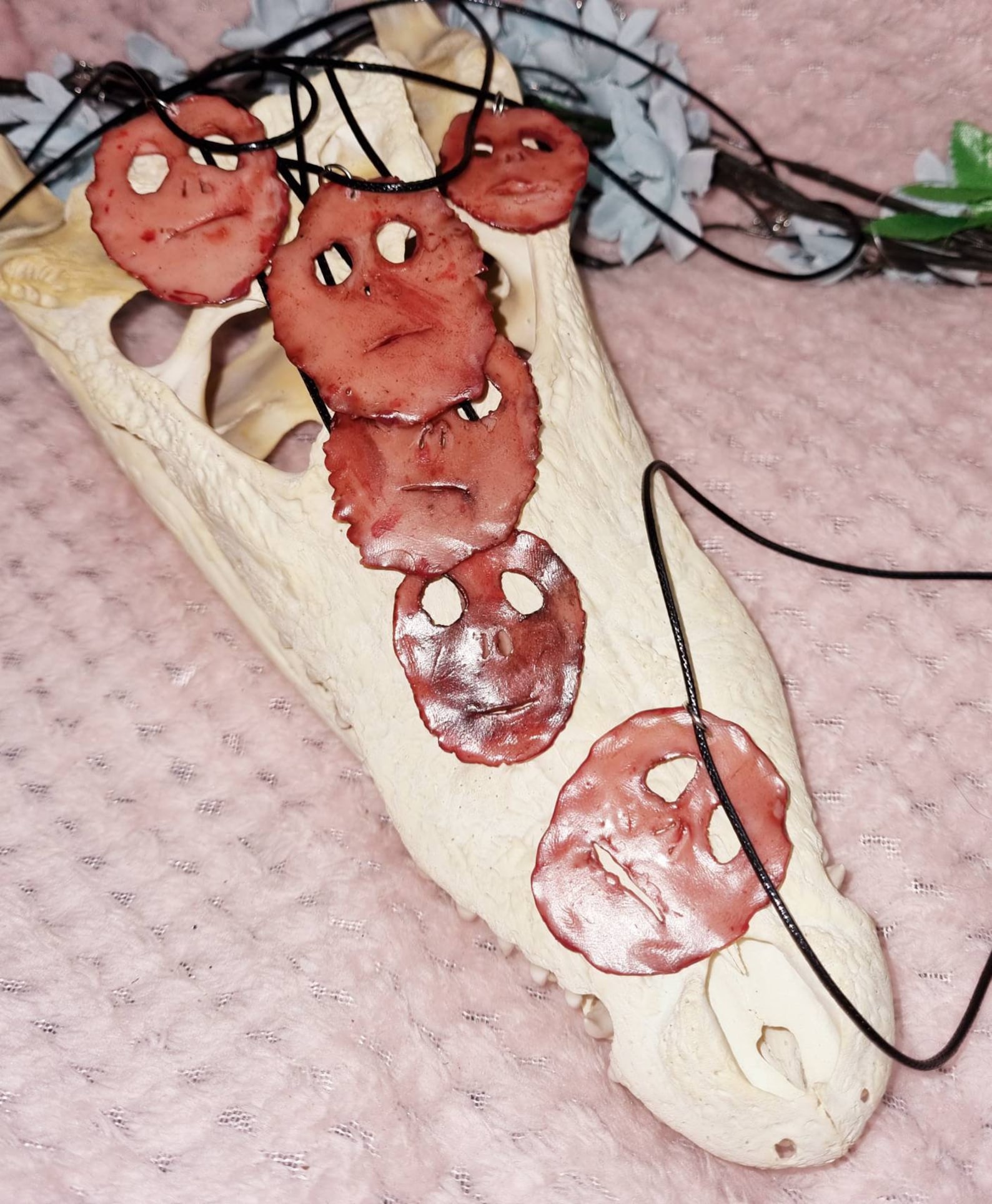 Creepy Skinned Face Pendant Macabre Face Skin Horror Murder - Etsy