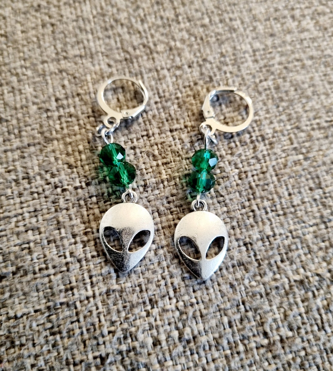 Alien Head Earrings Alien Dangle Earrings - Etsy