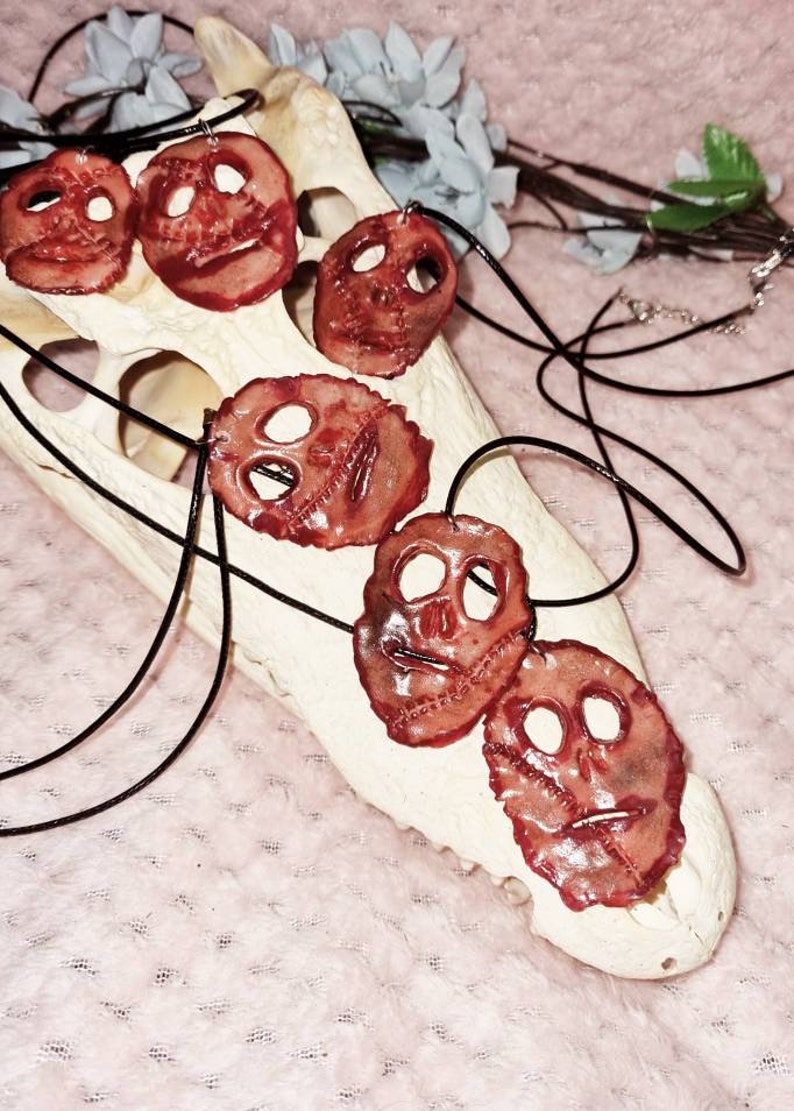 Creepy Skinned Face Pendant Macabre Face Skin Horror Murder | Etsy