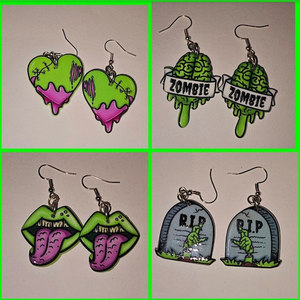 Zombie Earrings - Etsy