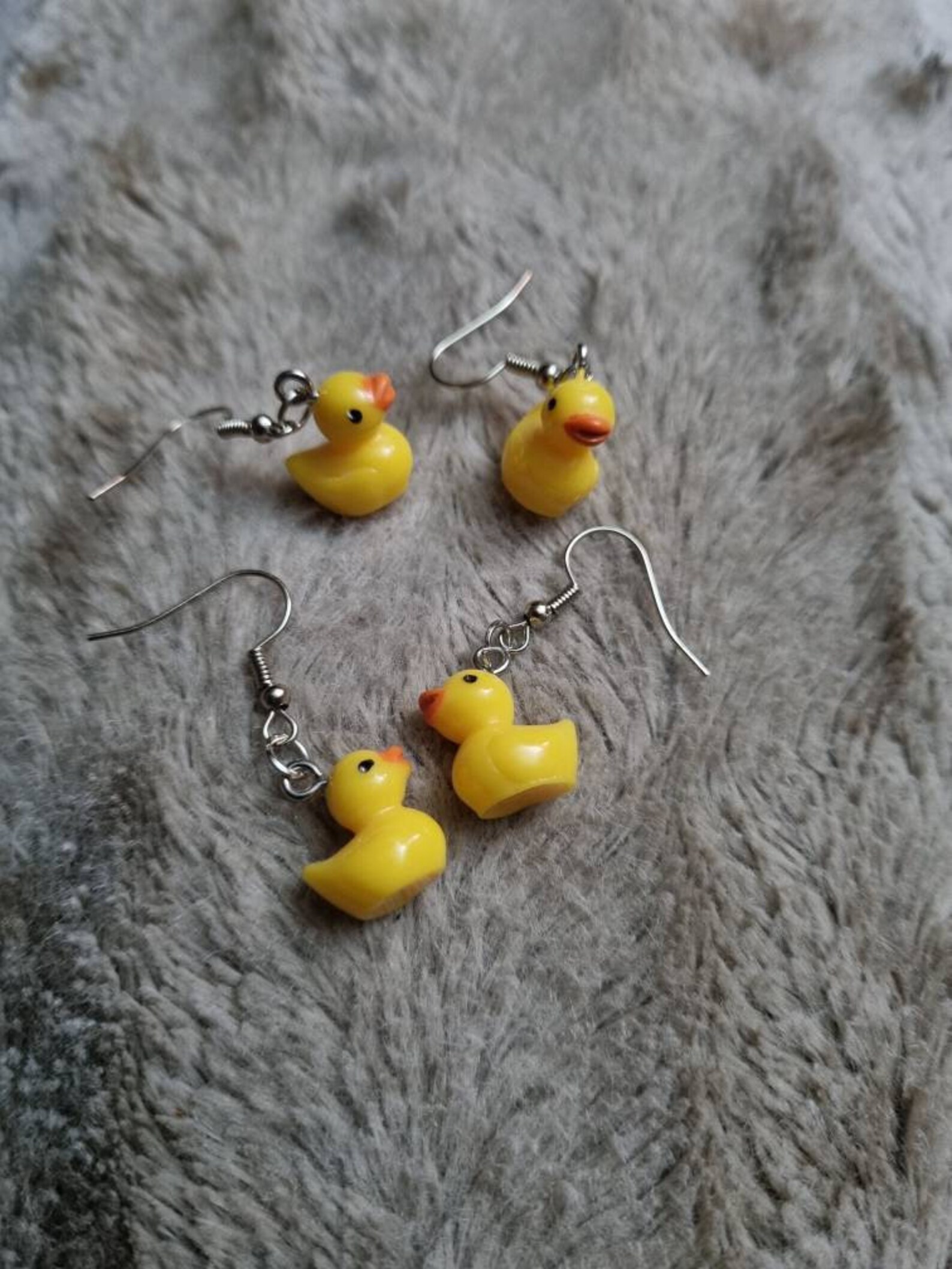 Little Rubber Duckie Earrings, Hook a Duck, Resin Duck Earrings, Cute ...