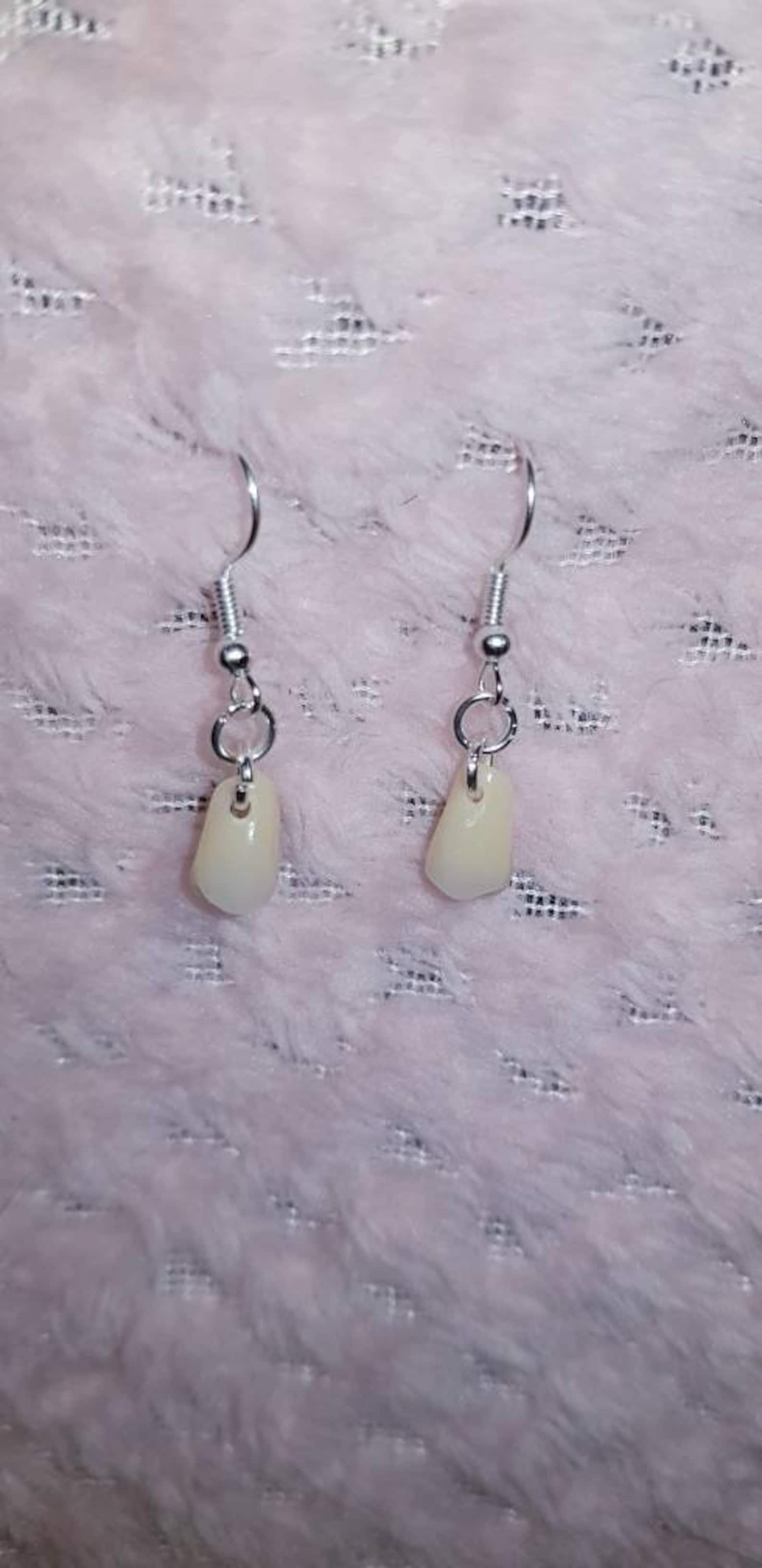 Tooth Earrings Teeth Earrings Realistic Human Teeth - Etsy