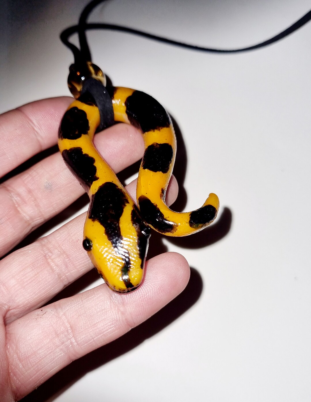 Realistic Snake Pendant, Polymer Clay Sculpted Snake Necklace, Ooak ...