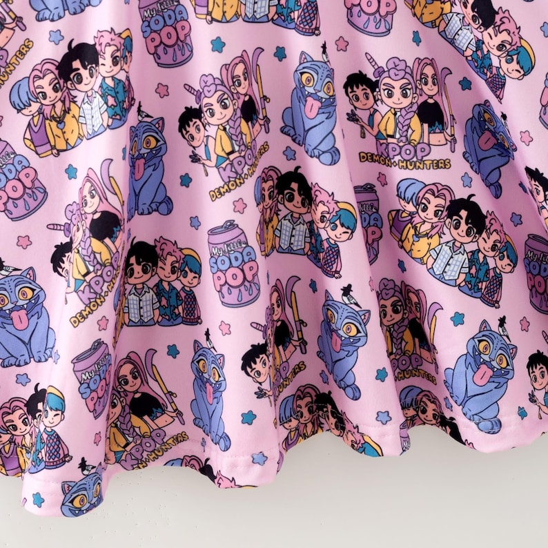 Pop Demon Hunters Dress K Pop Saja Boys SODA POP Girls Dress Band Skate ...