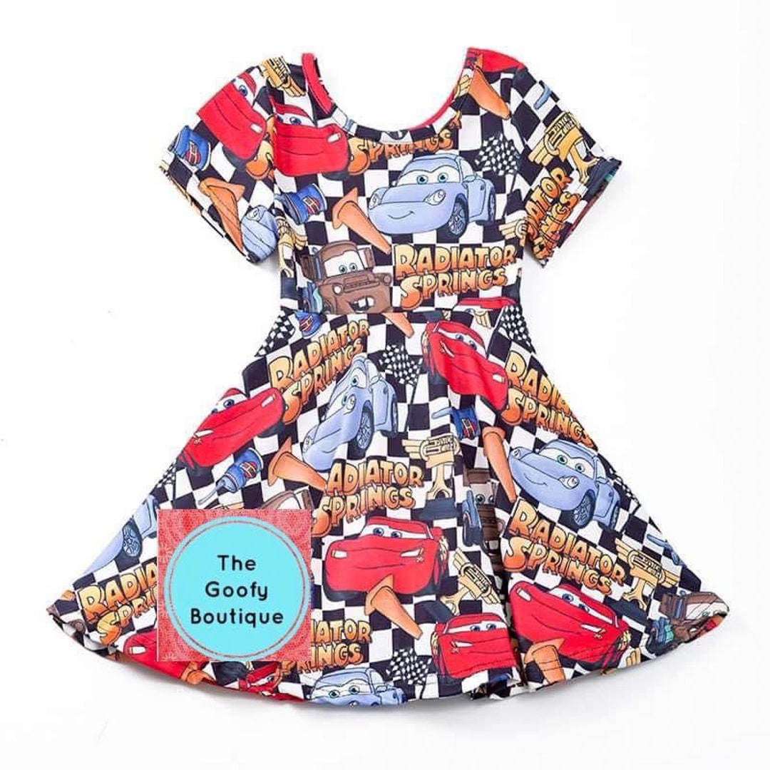Disney Pixar Cars Dress Outfit Disney Twirl Dress Kids 12/18 up to 18/ ...