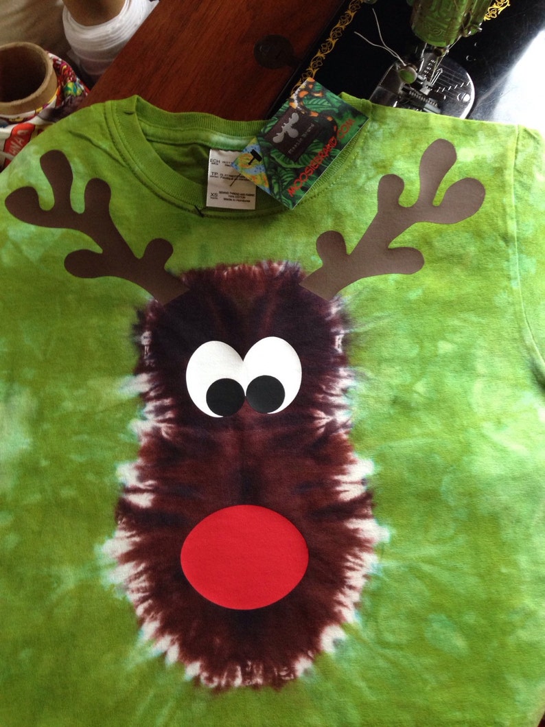 Kids Rudolph the rednosed Reindeer TieDye T-shirt Christmas | Etsy