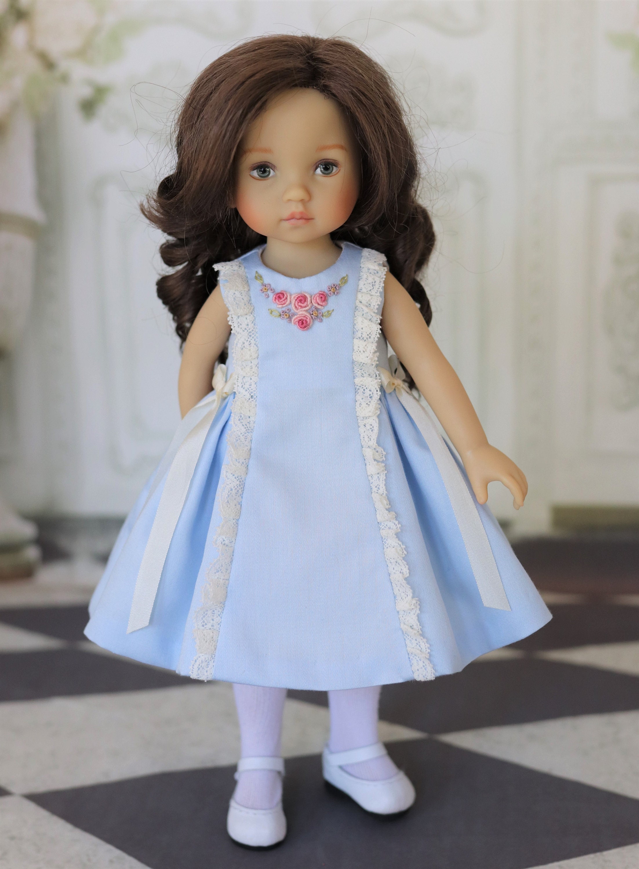 PDF "princess Rose" Embroidered Dress Pattern for 10" Boneka Tuesday ...