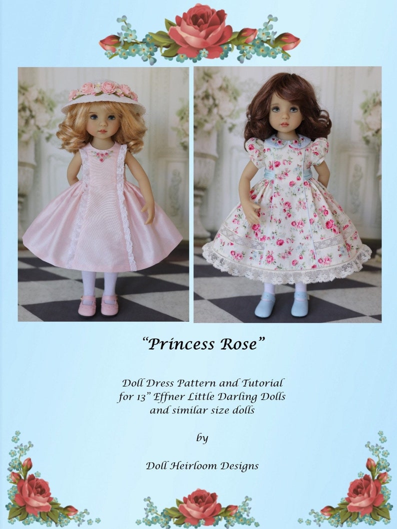 PDF "princess Rose" Embroidered Dress Pattern for 13" Dianna Effner ...