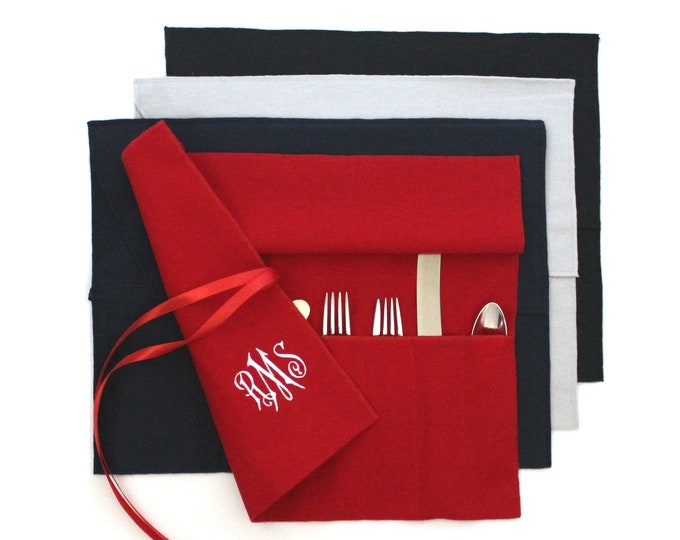 Anti Tarnish Flatware Roll, Multi Sizes, Personalized W/ Monogram, for ...